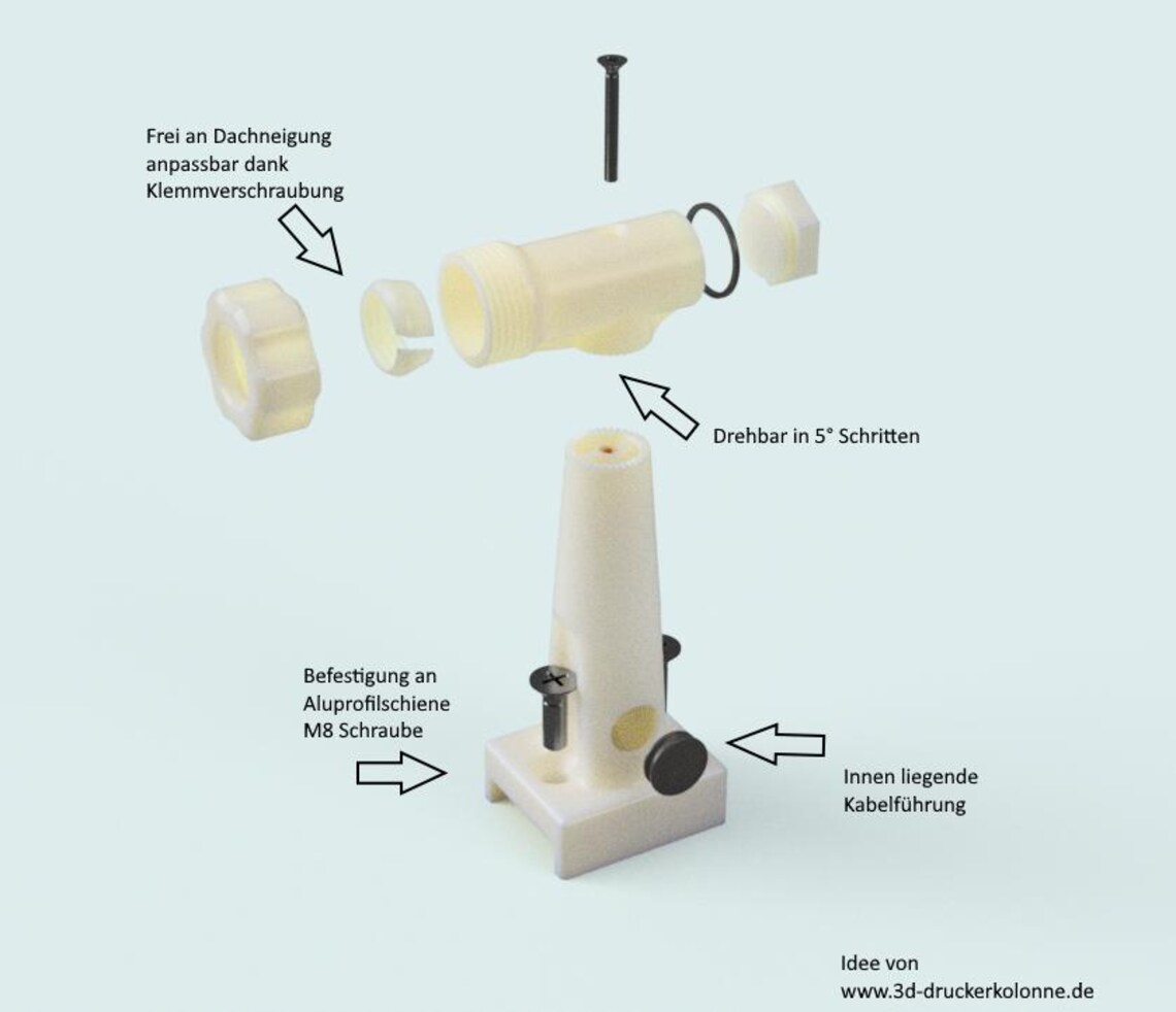 Loxone Weather Station Tree Adjustable Base, Solar Roof, Aluminum ...