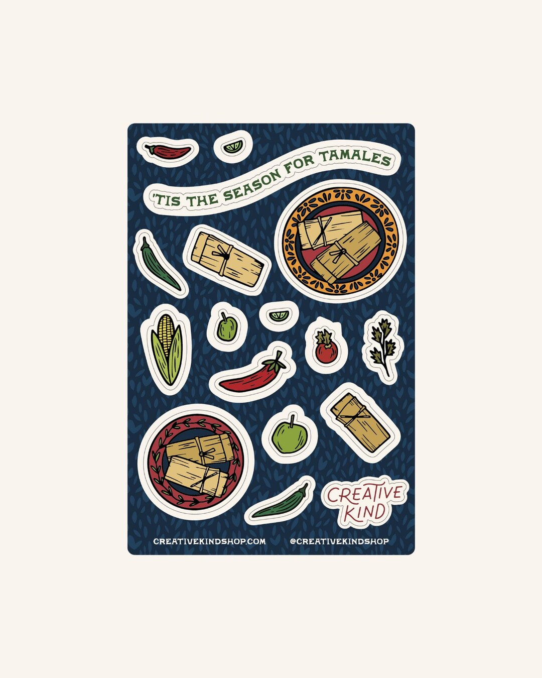 Tis the Season for Tamales Vinyl Stickers Sheet Holiday Stickers Food ...