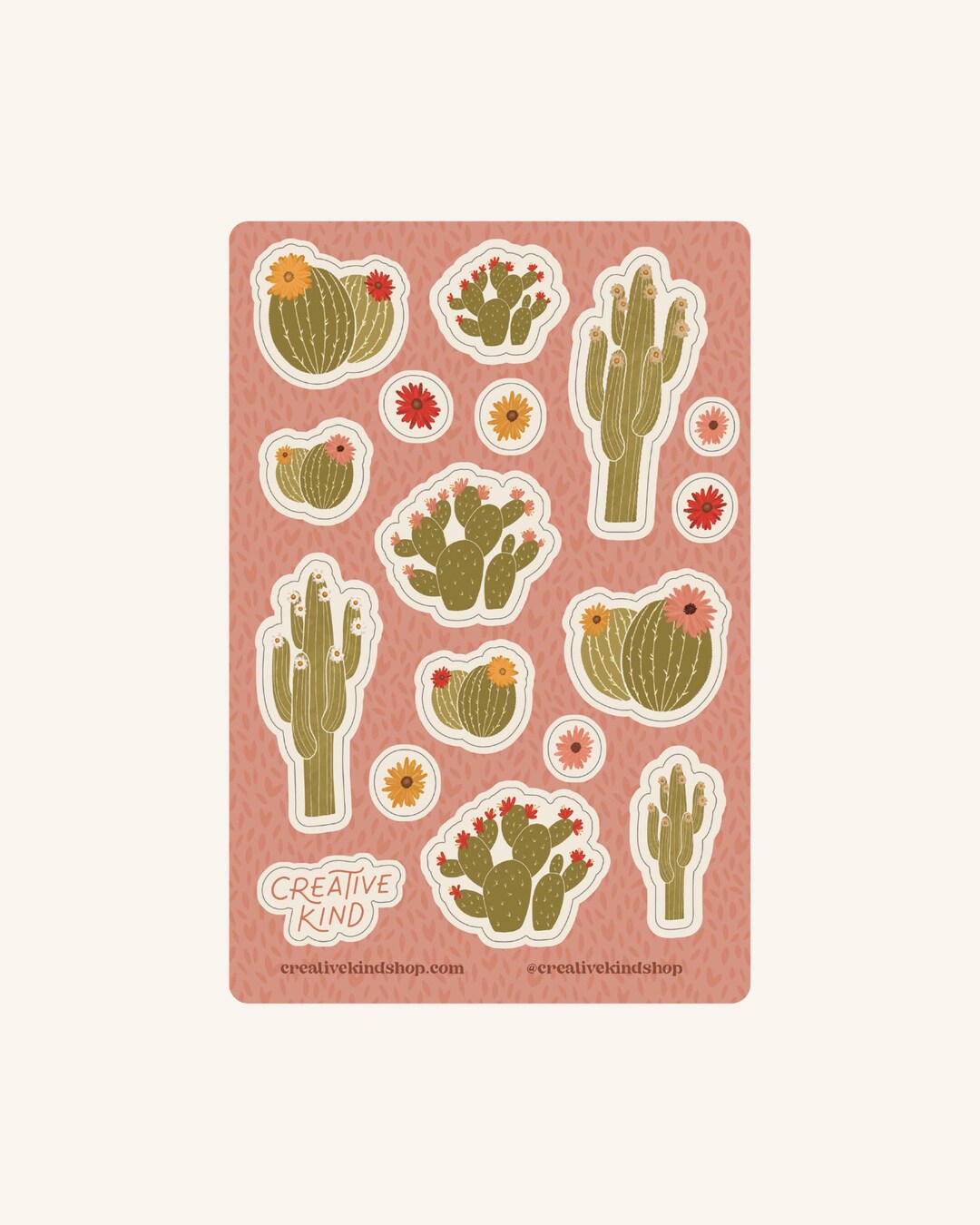 Spring Cactus Vinyl Stickers Sheet Blooming Cacti Stickers Water Bottle ...
