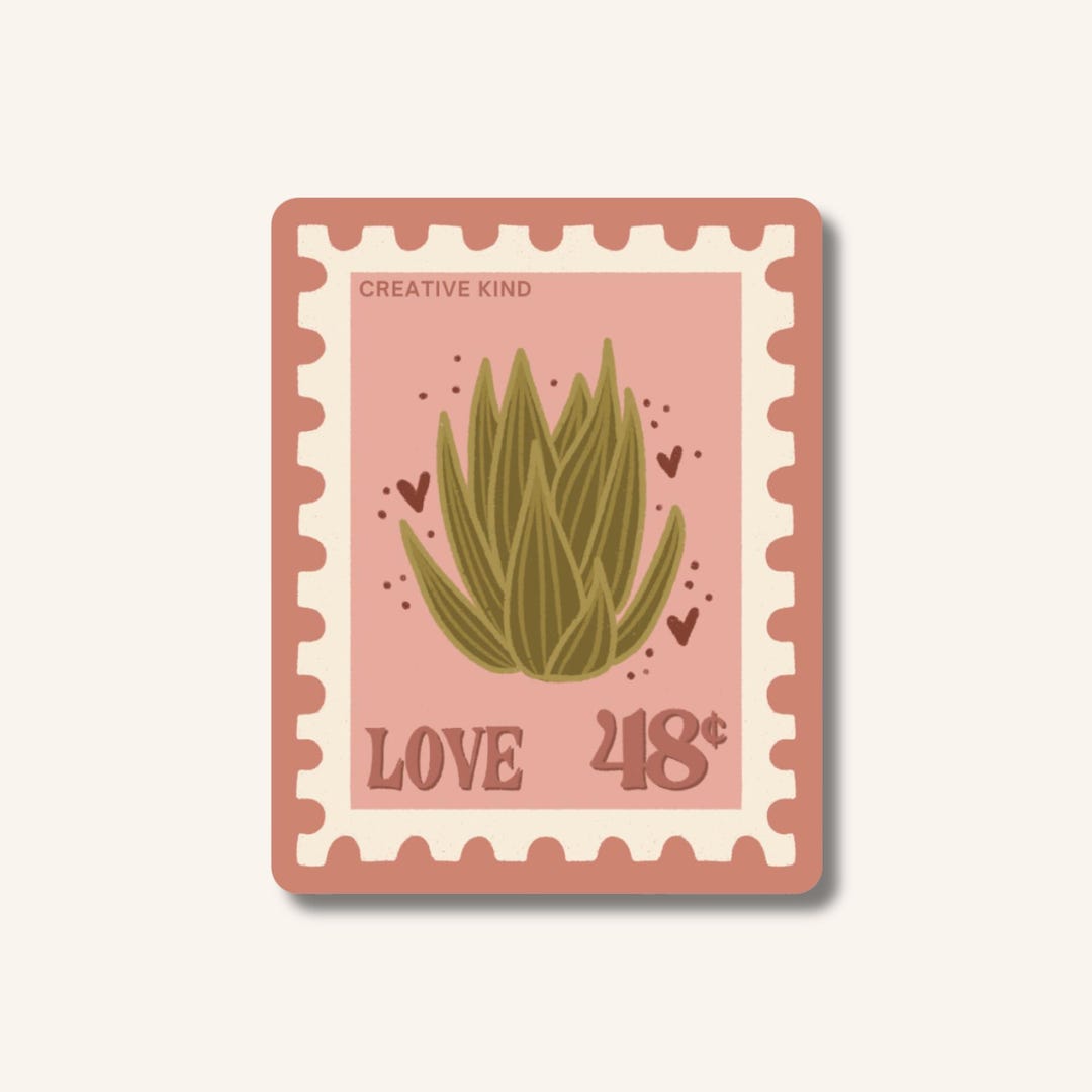 Agave Stamp Vinyl Sticker | Cute Desert Sticker | Water Bottle Sticker ...