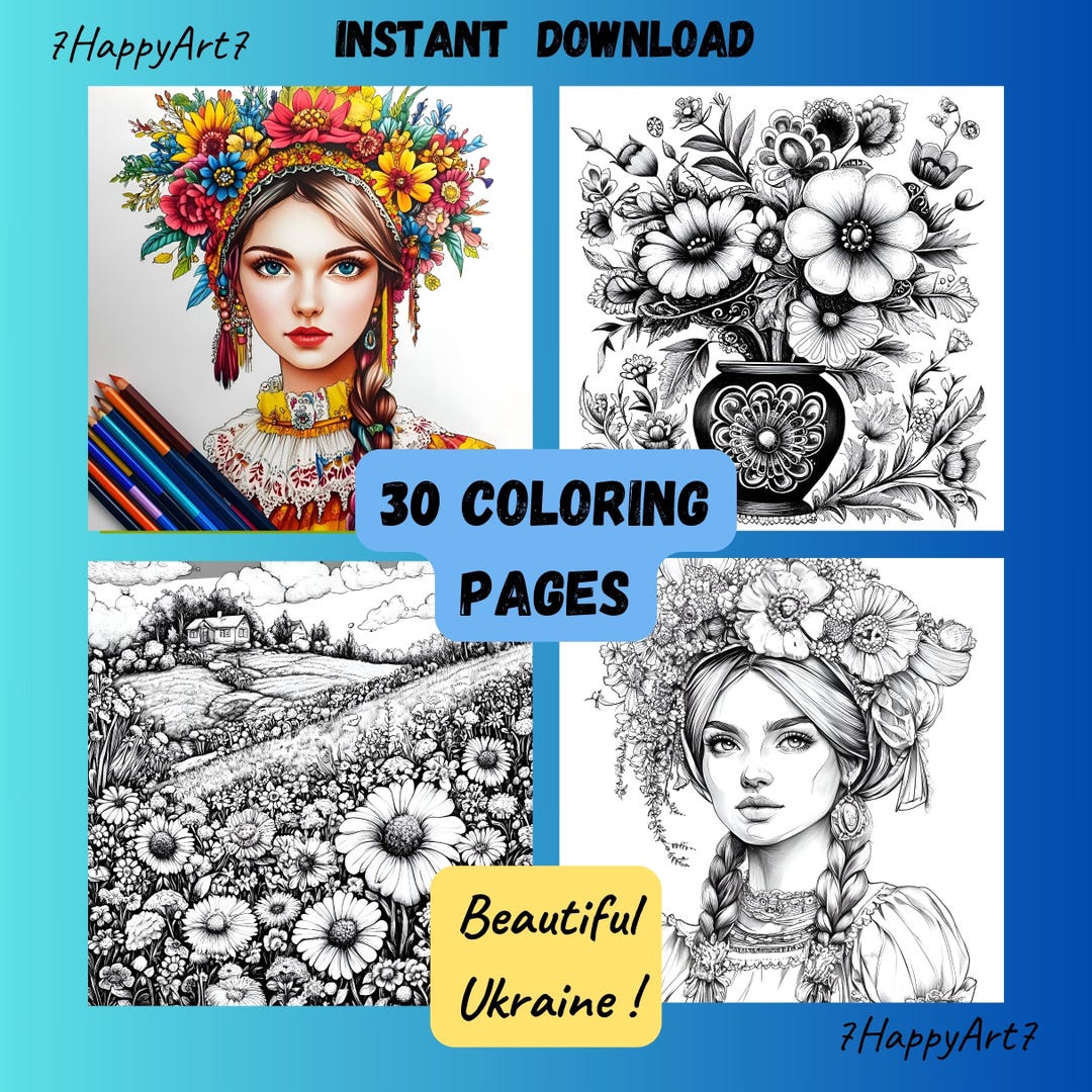 Charming Ukraine: Detailed Coloring for Creative Souls. Beautiful ...