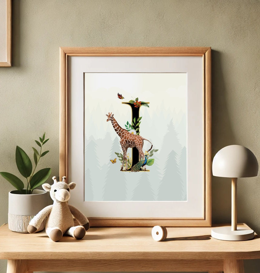 Personalised Animal Alphabet Art Print - Etsy