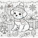 Adorable Christmas Puppy Coloring Page - Festive Holiday Printable for ...