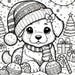 Charming Christmas Puppy Coloring Page - Festive Holiday Printable Art ...