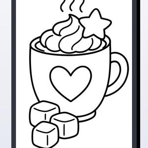 Cozy Hot Cocoa Coloring Pages - Digital Download & Printable Fun for ...