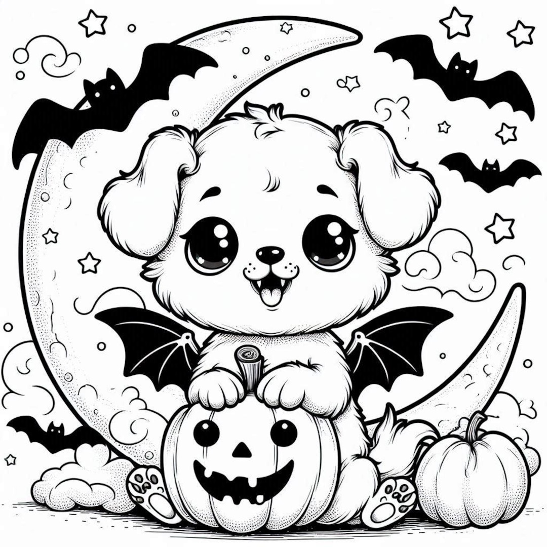 Adorable Halloween Puppy Coloring Page - AI Generated Printable and Fun ...