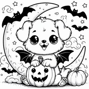 Adorable Halloween Puppy Coloring Page - AI Generated Printable and Fun ...