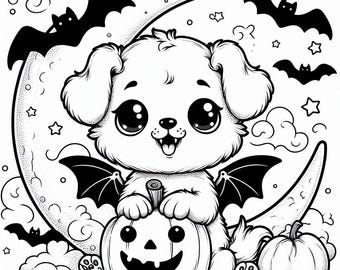 Adorable Halloween Puppy Coloring Page - AI Generated Printable and Fun ...