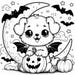 Adorable Halloween Puppy Coloring Page - AI Generated Printable and Fun ...