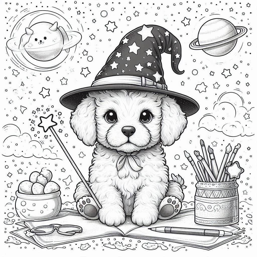 Adorable Halloween Puppy Coloring Page - AI Generated Printable and Fun ...
