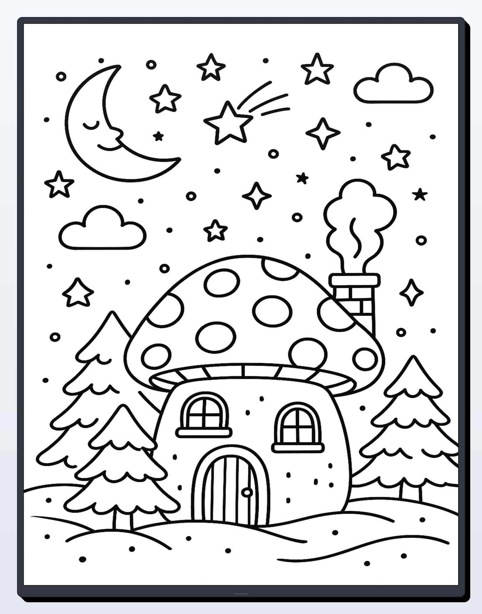 Magical Winter Scenes Coloring Page Set - Instant Digital Download ...