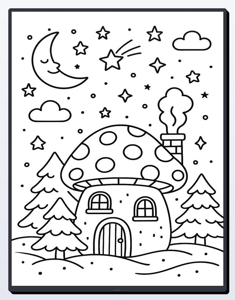 Magical Winter Scenes Coloring Page Set - Instant Digital Download ...