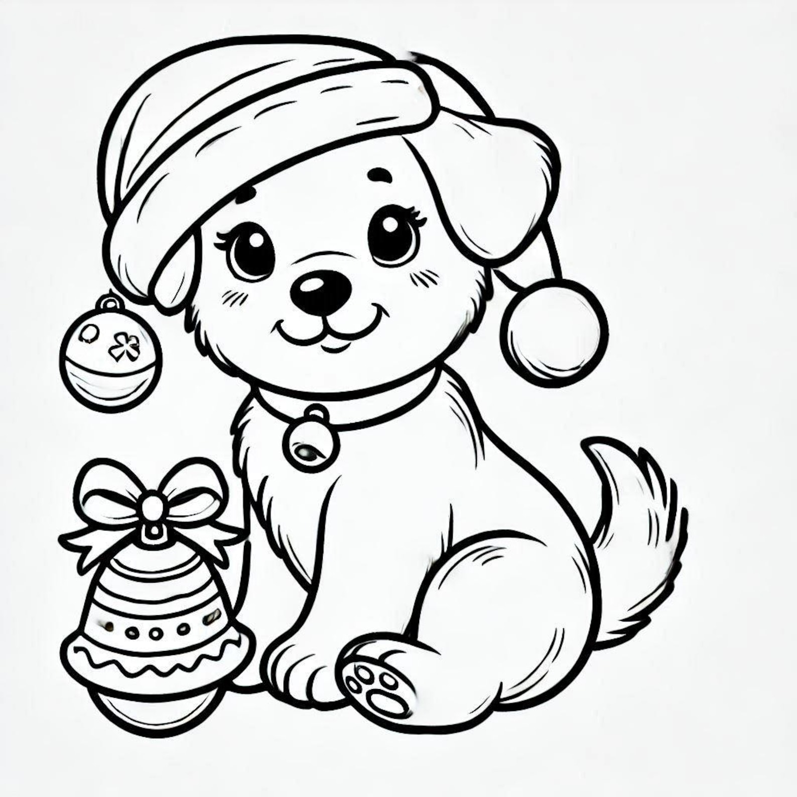 Adorable Winter Puppy Coloring Page - Hat and Scarf - Printable Art for ...