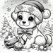 Charming Christmas Puppy Coloring Page - Festive Holiday Printable Art ...