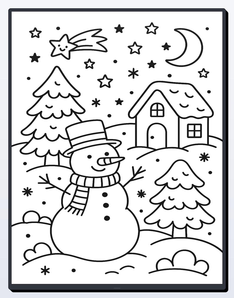 Magical Winter Scenes Coloring Page Set - Instant Digital Download ...