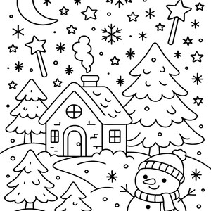 Magical Winter Scenes Coloring Page Set - Instant Digital Download ...
