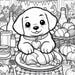 Adorable Thanksgiving Puppy Coloring Page - AI Generated Printable and ...