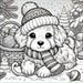 Charming Christmas Puppy Coloring Page - Festive Holiday Printable Art ...