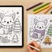 Adorable Cozy Winter Animal Coloring Pages - Etsy