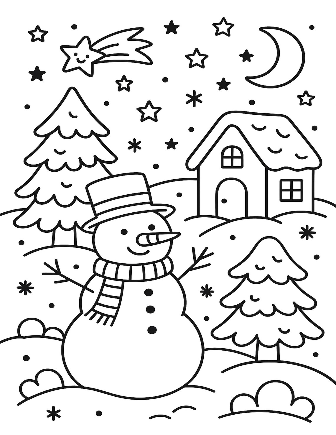 Magical Winter Scenes Coloring Page Set - Instant Digital Download ...