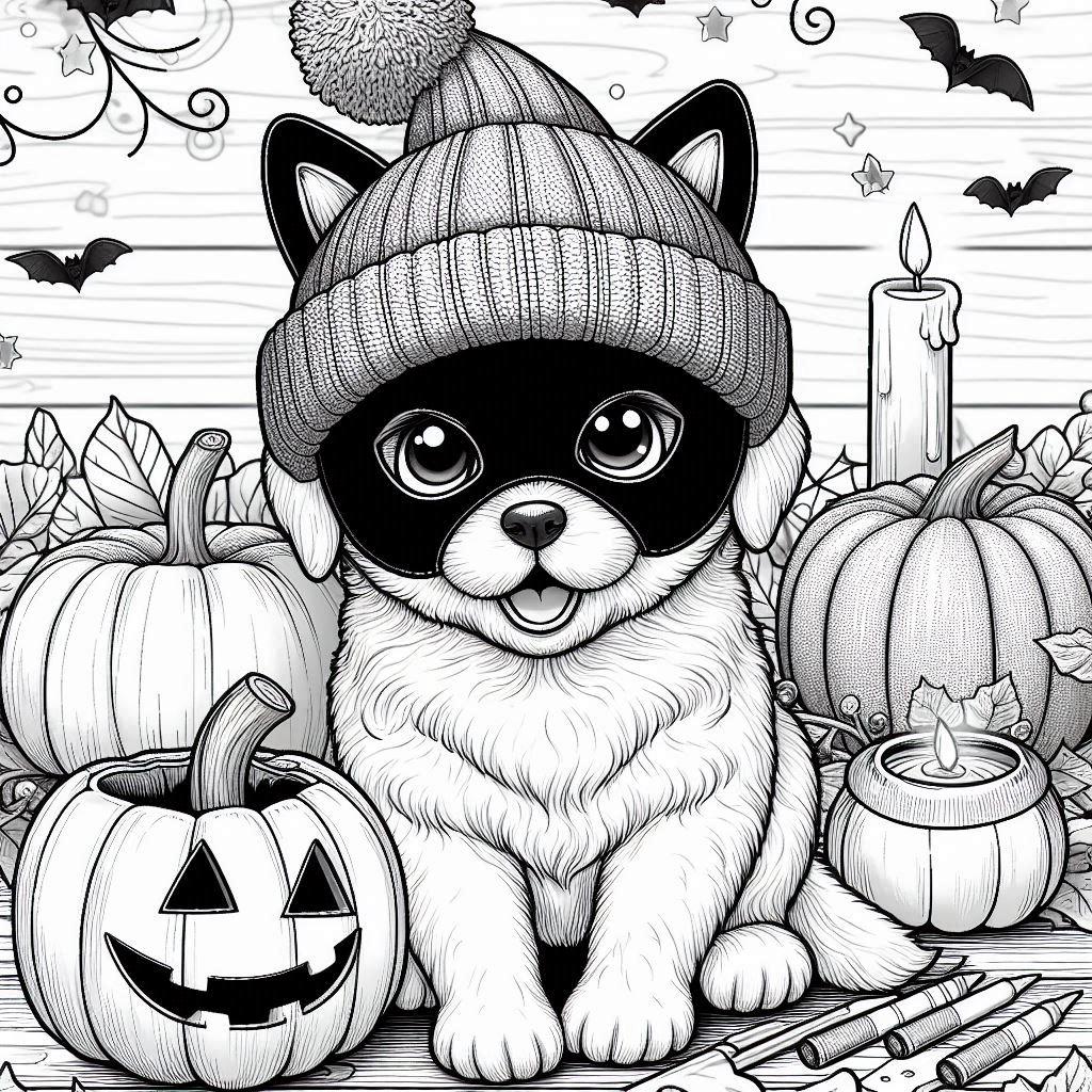 Adorable Halloween Puppy Coloring Page - AI Generated Printable and Fun ...