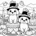 Adorable Thanksgiving Puppy Coloring Page - AI Generated Printable and ...