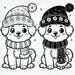 Adorable Christmas Puppy Coloring Page - Festive Holiday Printable for ...