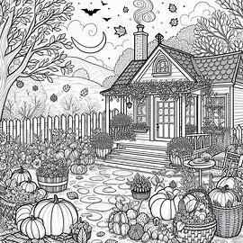 Enchanting Fall Garden Coloring Page - Printable Autumn Garden Scene - Etsy