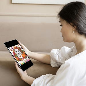 Adorable Puppy in Fall Coloring Page - Printable Autumn Dog Art for ...