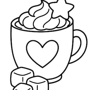 Cozy Hot Cocoa Coloring Pages - Digital Download & Printable Fun for ...