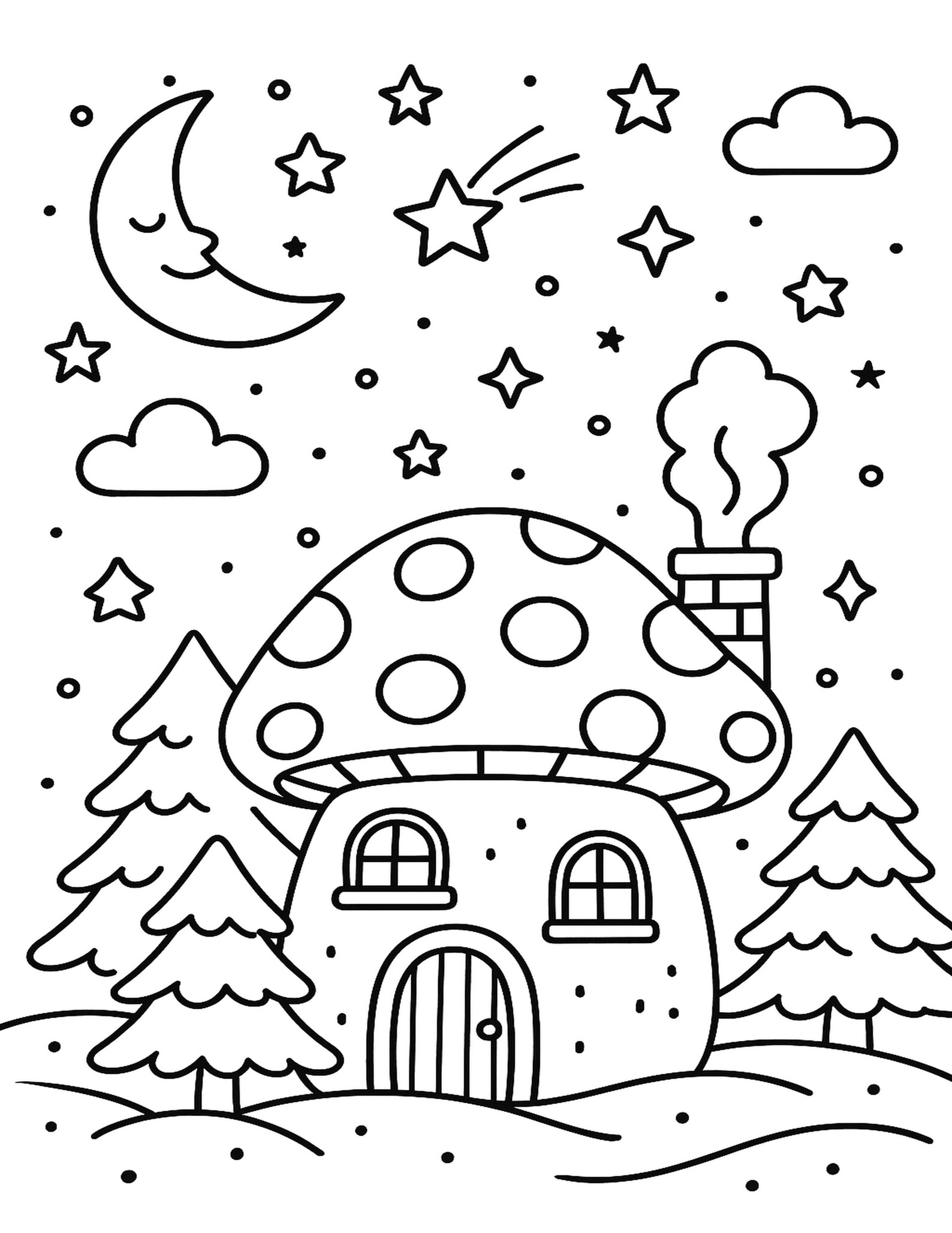 Magical Winter Scenes Coloring Page Set - Instant Digital Download ...