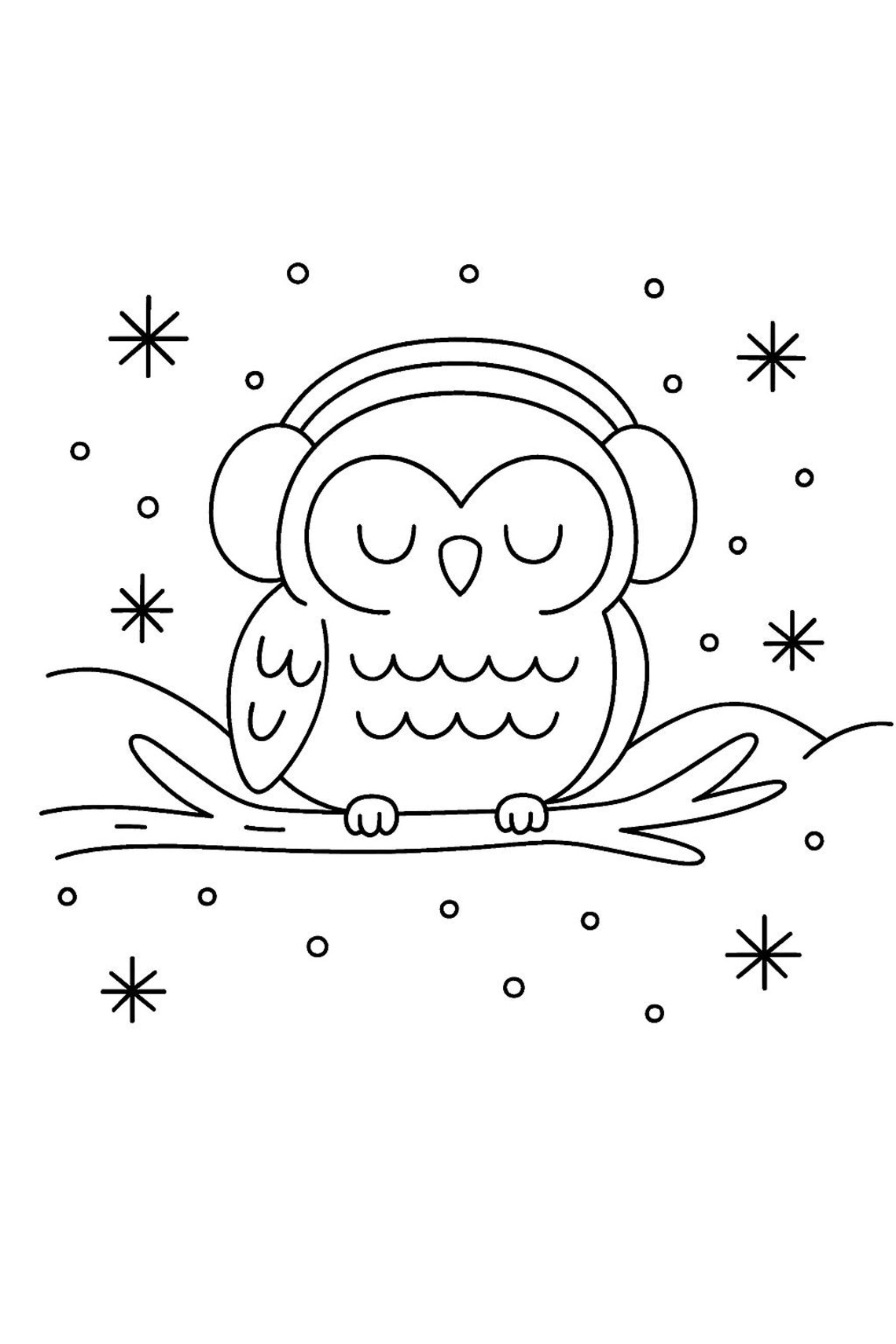 Adorable Cozy Winter Animal Coloring Pages - Etsy