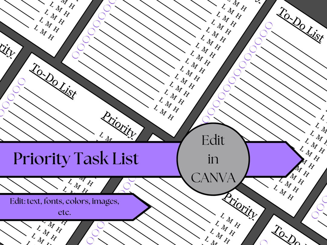 To Do List, Task Tracker, Priority Task List, Daily Planner Printable ...