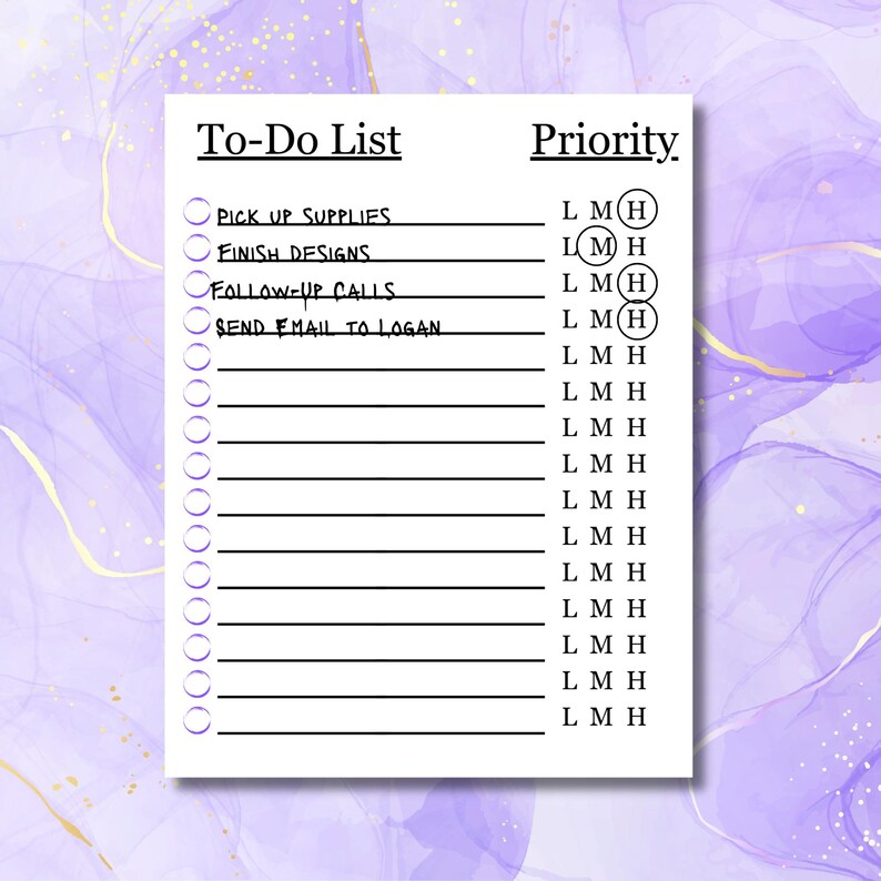 Priority To-do List Printable: Editable Task Planner (digital Download ...
