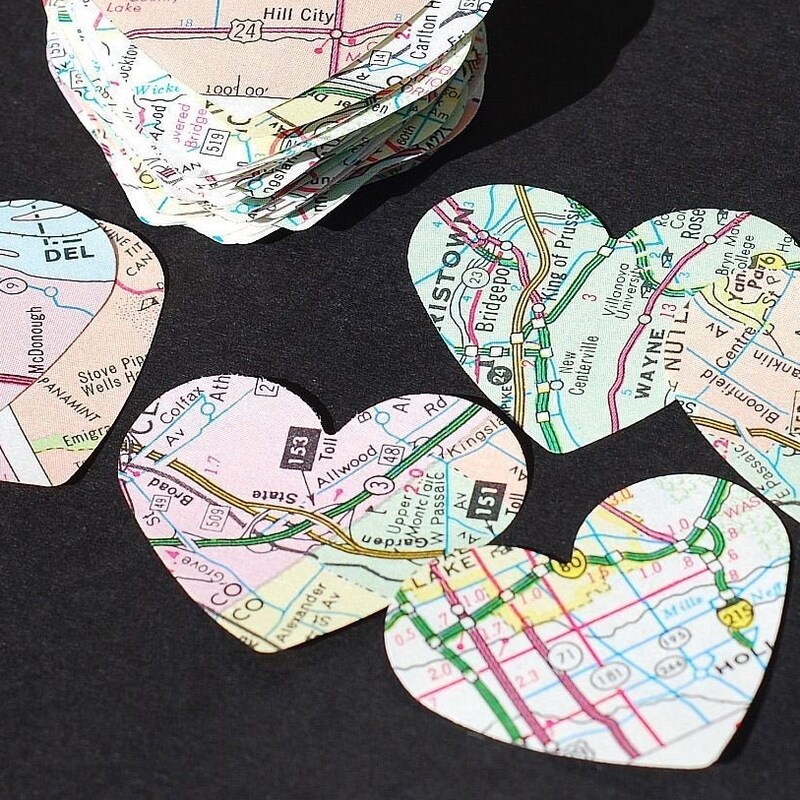 Heart Shaped Map - Etsy
