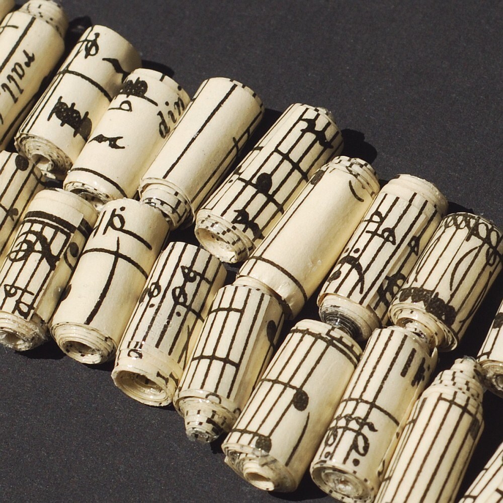 Music Paper Beads Recycled Paper Beads 15 Vintage Sheet - Etsy