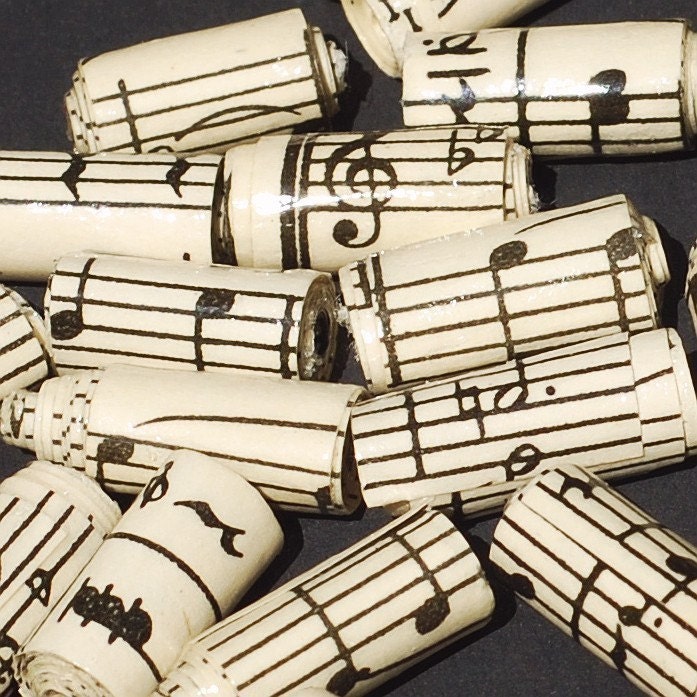 Music Paper Beads Recycled Paper Beads 15 Vintage Sheet - Etsy