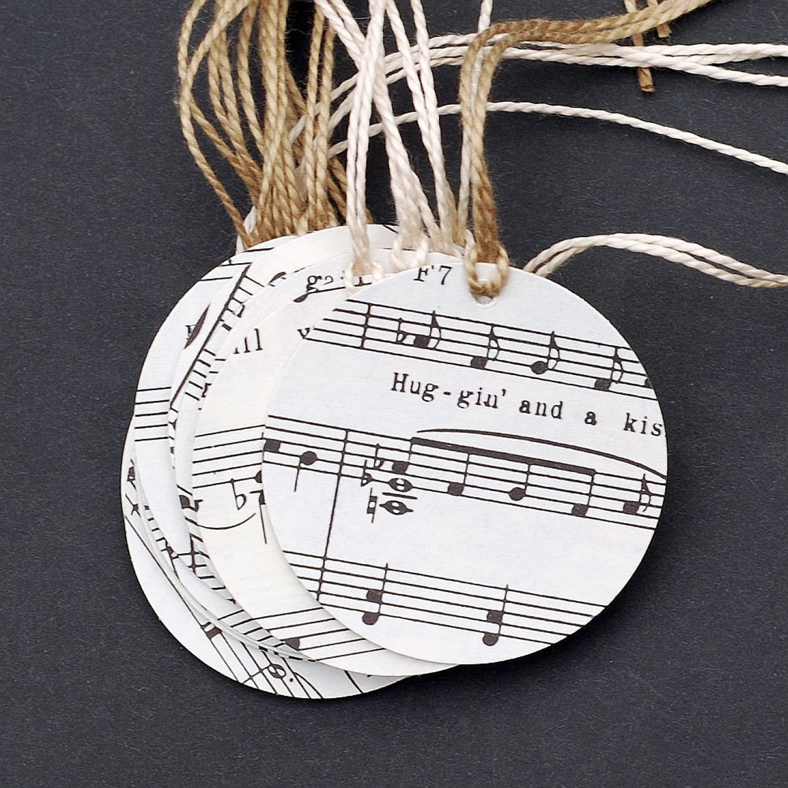 15 Sheet Music Gift Tags Recycled Vintage Sheet Music, Paper Wedding ...