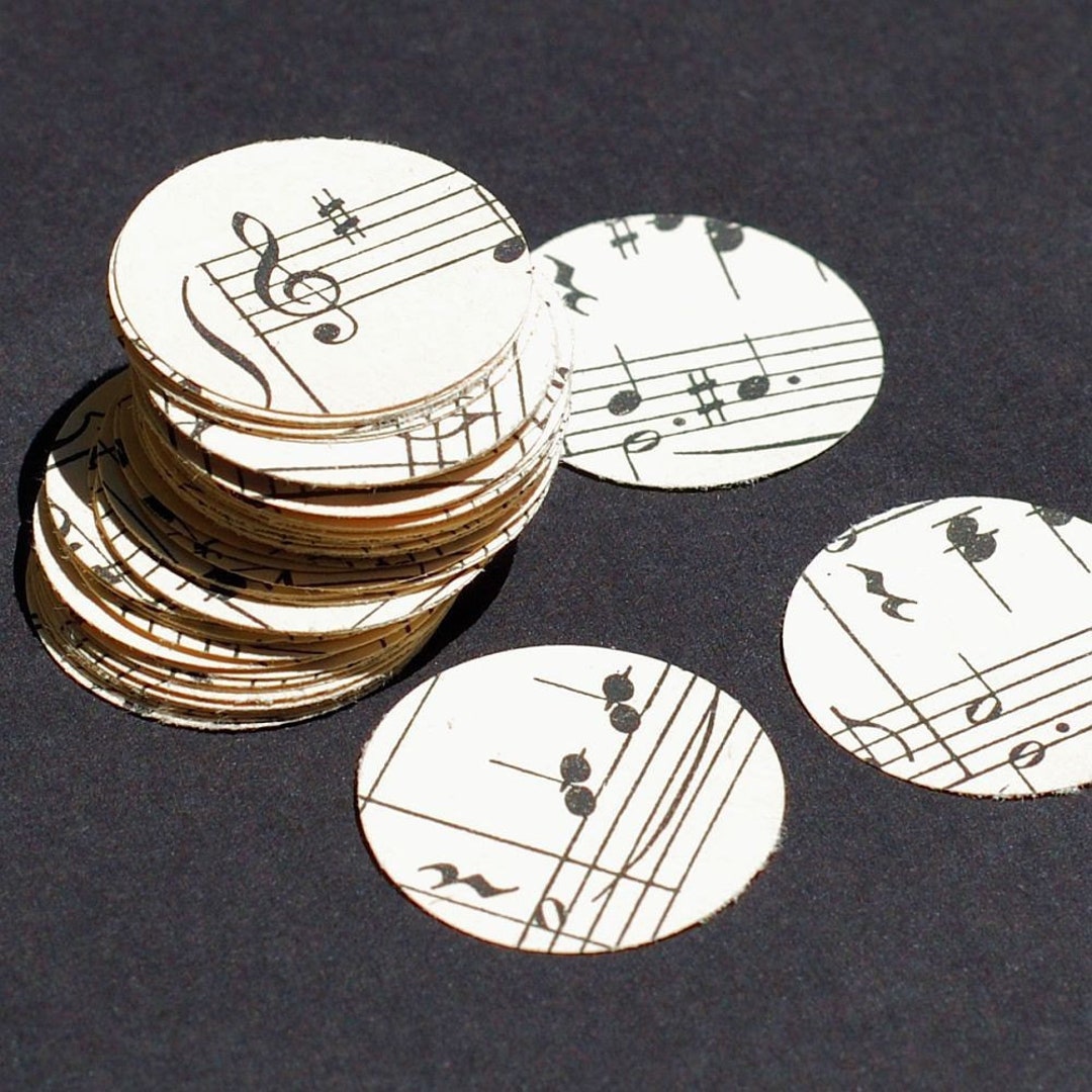 Sheet Music Circles- 100 1 Inch Vintage Sheet Music Circles, Wedding ...