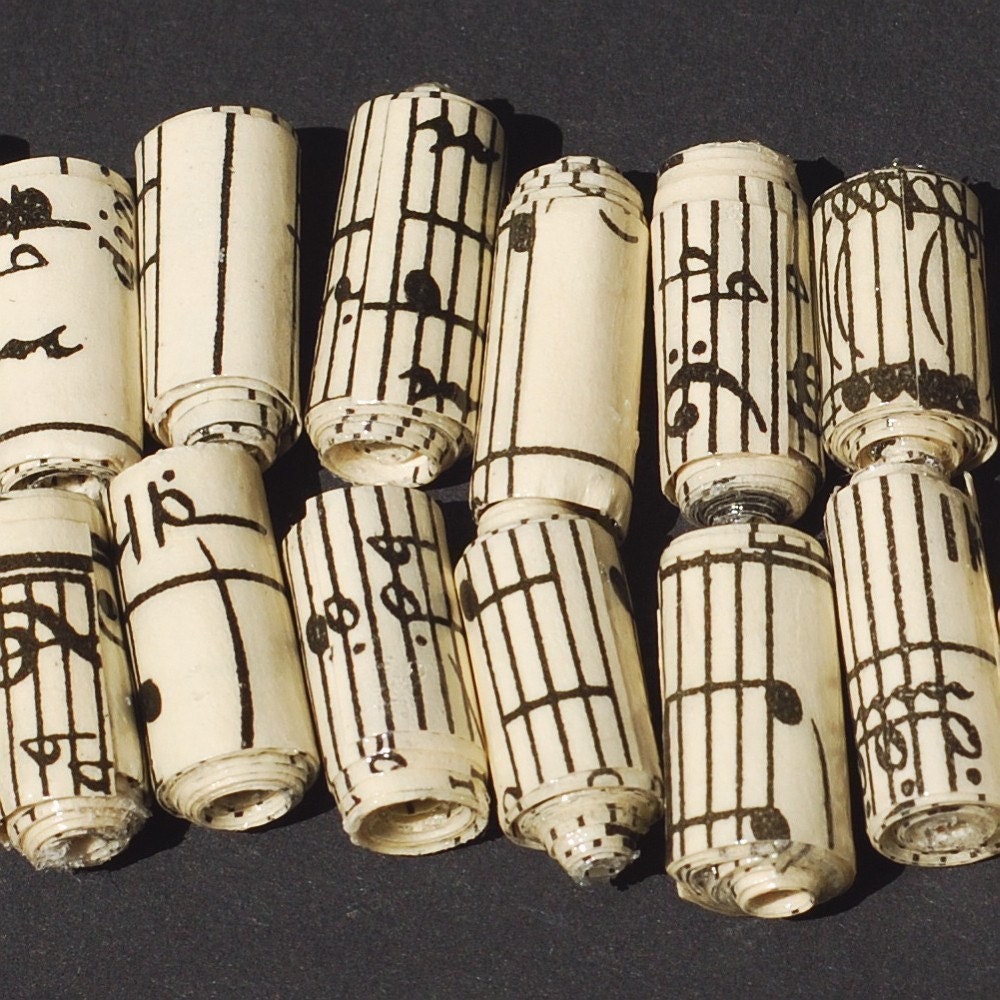 Music Paper Beads Recycled Paper Beads 15 Vintage Sheet - Etsy