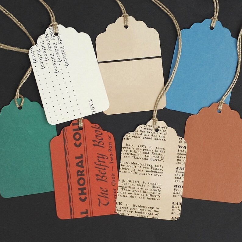 Music Gift Tags 20 Recycled Songbook Cover Tags, Vintage Sheet Music ...