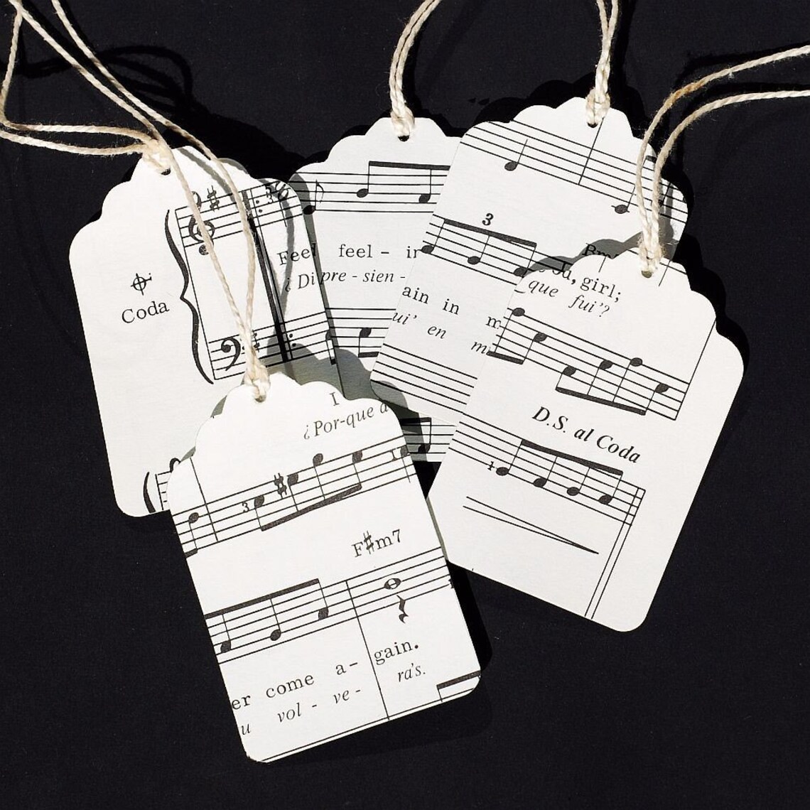 Music Gift Tags 15 Recycled Vintage Sheet Music Tags Paper - Etsy