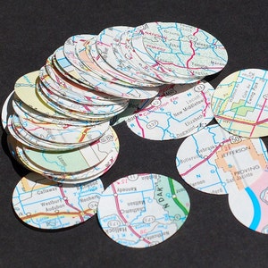 Map Paper Circles- 100 United States 1 Inch Vintage Map Circles ...