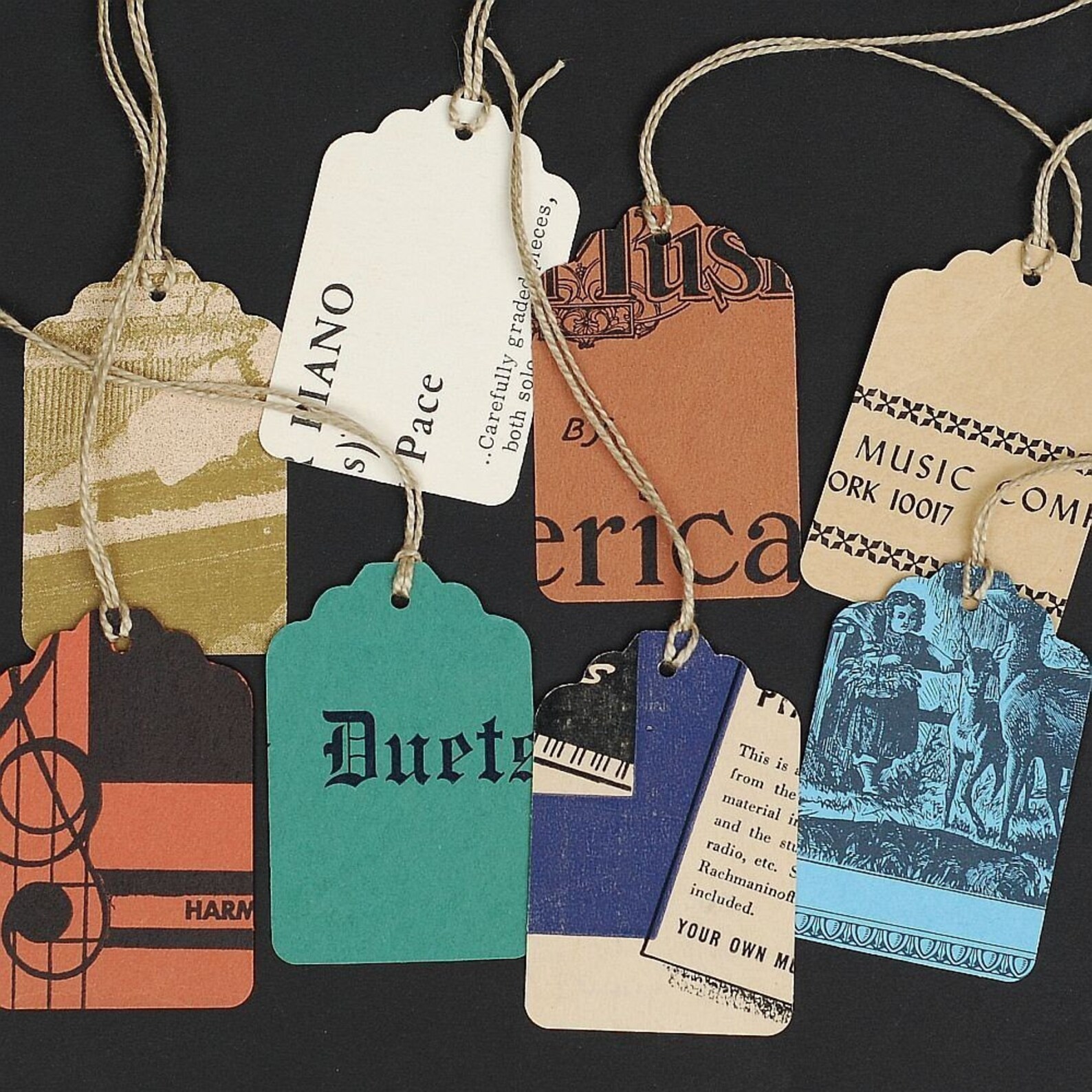 Music Gift Tags 20 Recycled Songbook Cover Tags, Vintage Sheet Music ...