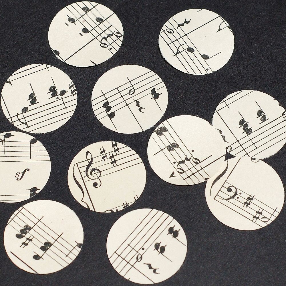 Sheet Music Circles 100 1 Inch Vintage Sheet Music Circles, Wedding ...
