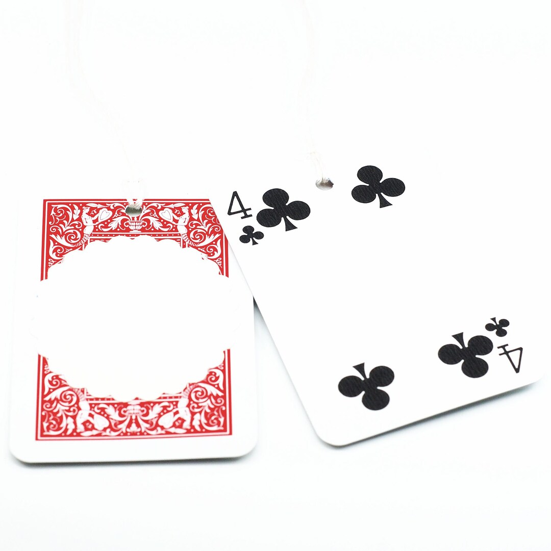 Mini Playing Card Gift Tags Red & White, Hang Tags, Poker Themed, Alice ...