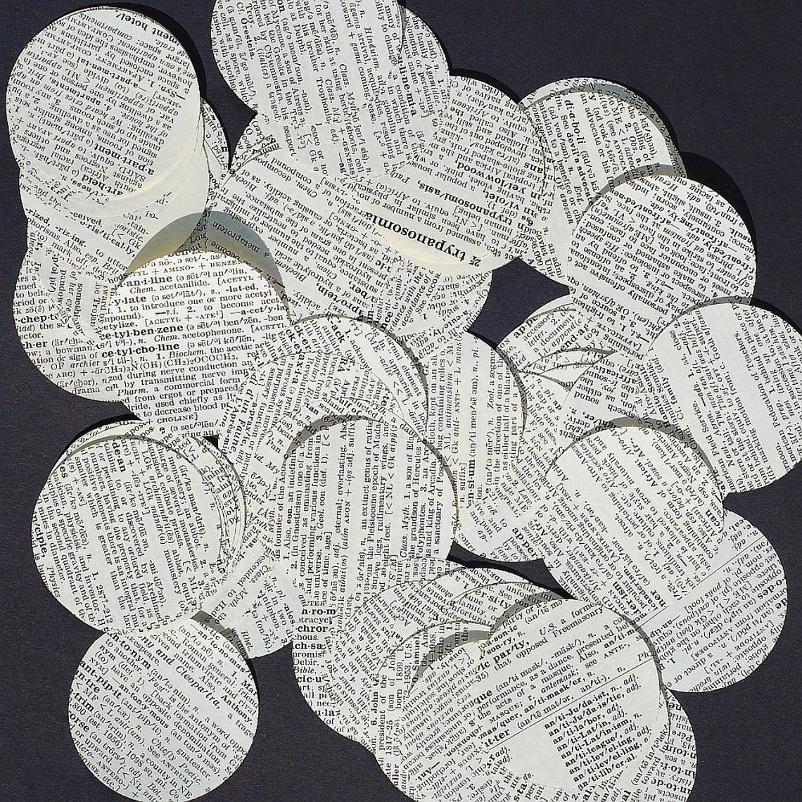 Dictionary Paper Circles 100 Dictionary Circle Cutouts - Etsy