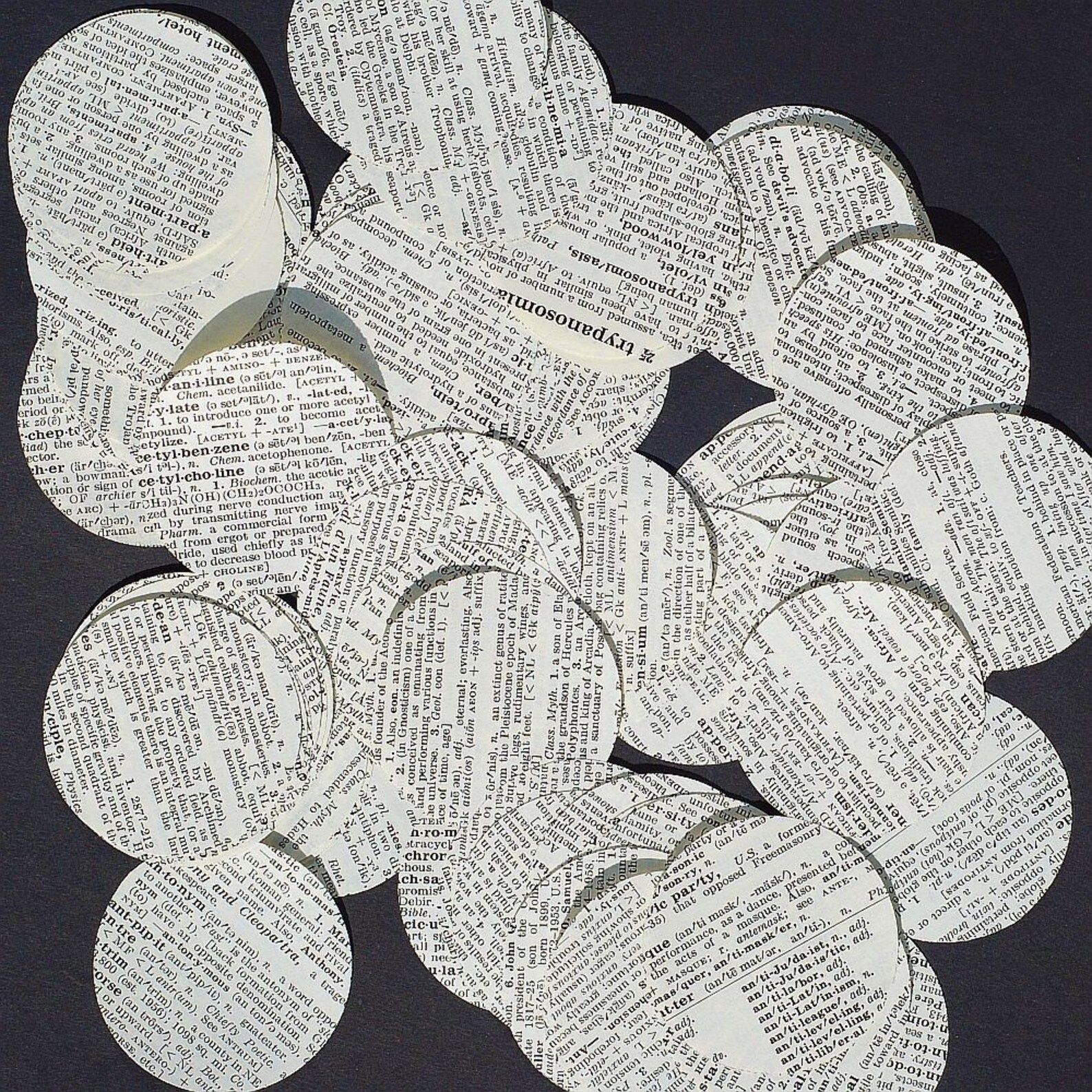 Dictionary Paper Circles- 100 Dictionary Circle Cutouts, Dictionary ...