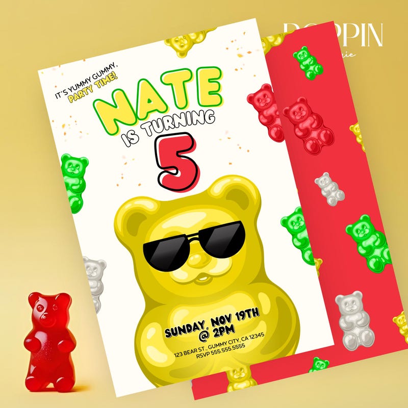 Gummy Birthday Invitation - Etsy