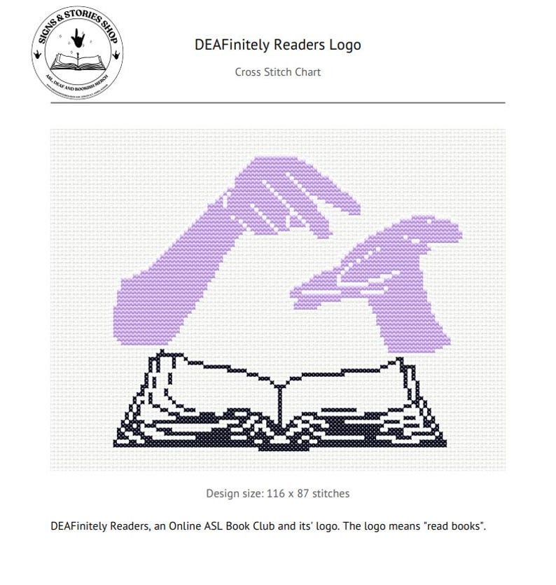 American Sign Language Read With Book Cross-stitch Pattern | PDF ...